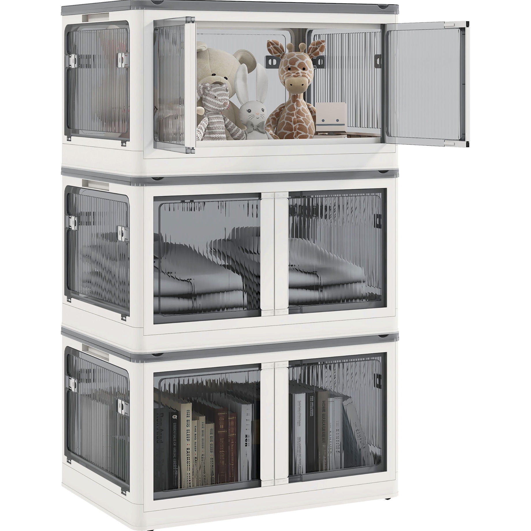 Collapsible White Plastic Storage Bins | Multiple Usage Scenarios in ...