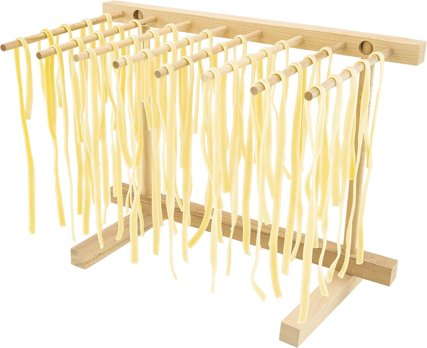 Collapsible Wooden Pasta Drying Rack – Natural Beechwood Pasta Hanger ...