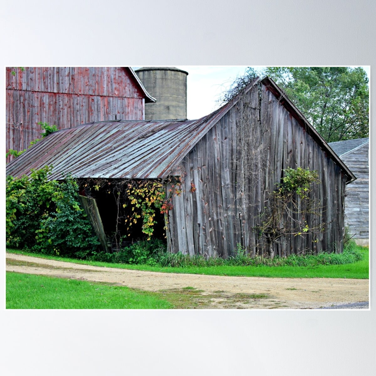 Collapsing Old Shed Poster Wall Art, Modern Wall Decor For Living Room ...