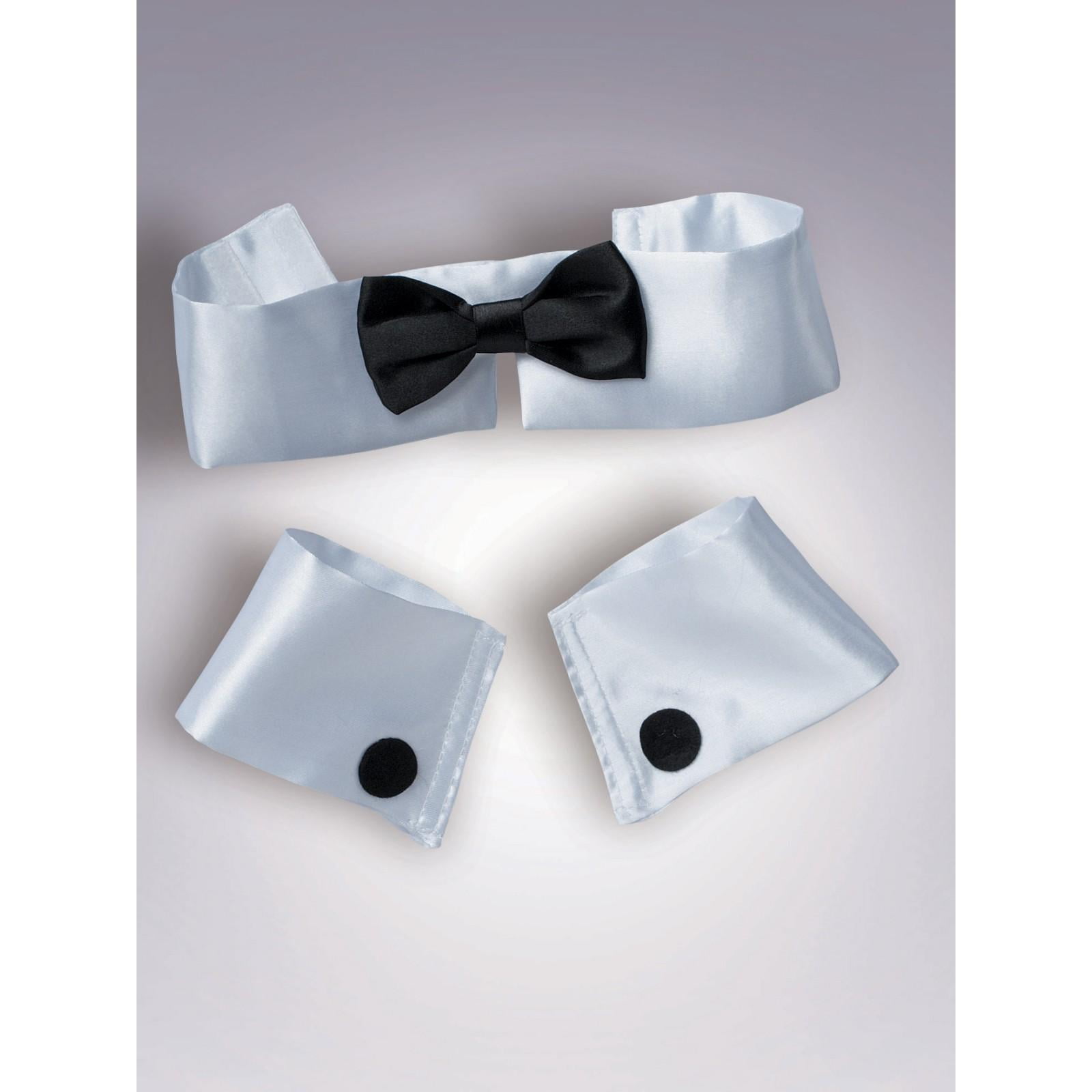 Men's Tuxedo-Style Collar, Cuff and Tie Adult Set - Walmart.com