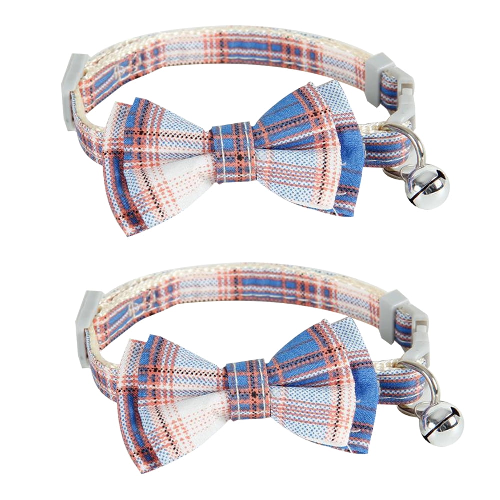 Collar & Cute Bow Bell detachable-2-piece checkered collar with ...