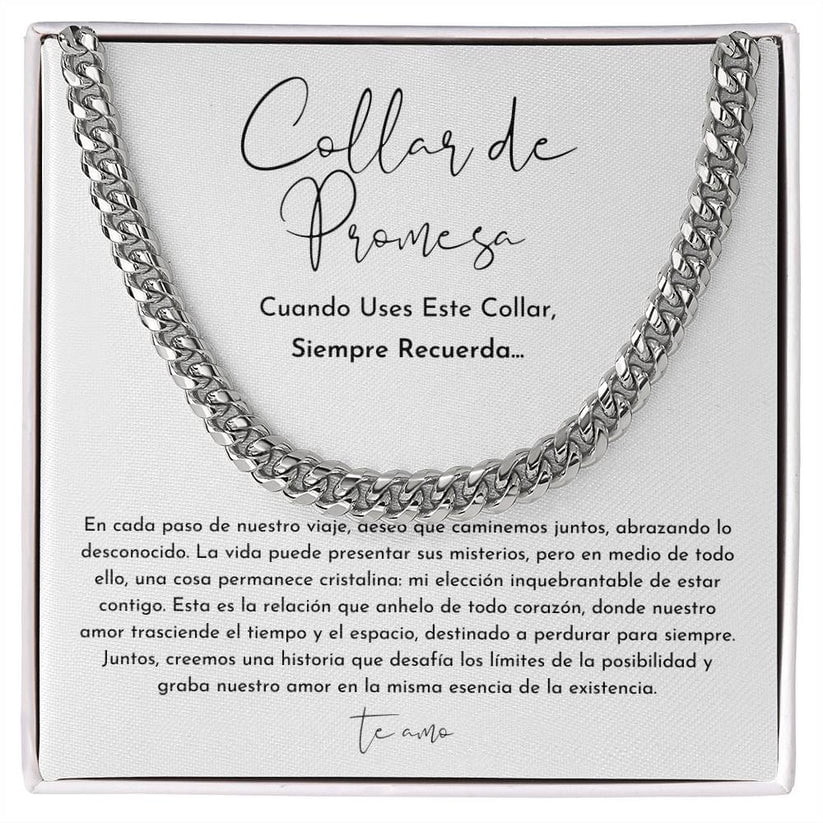 Collar de Promesa Para Él, Regalo Para Novio (Spanish Promise Necklace ...