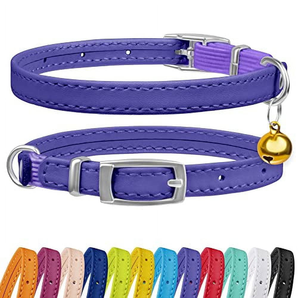 CollarDirect Leather Cat Collar with Bell - Kitten Collar, Small and ...
