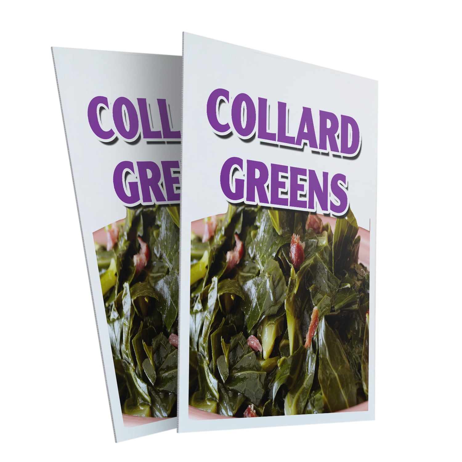 Collard Greens (2-PACK) 24" x 36" Plastic Signs | Sign Insert 4mm ...