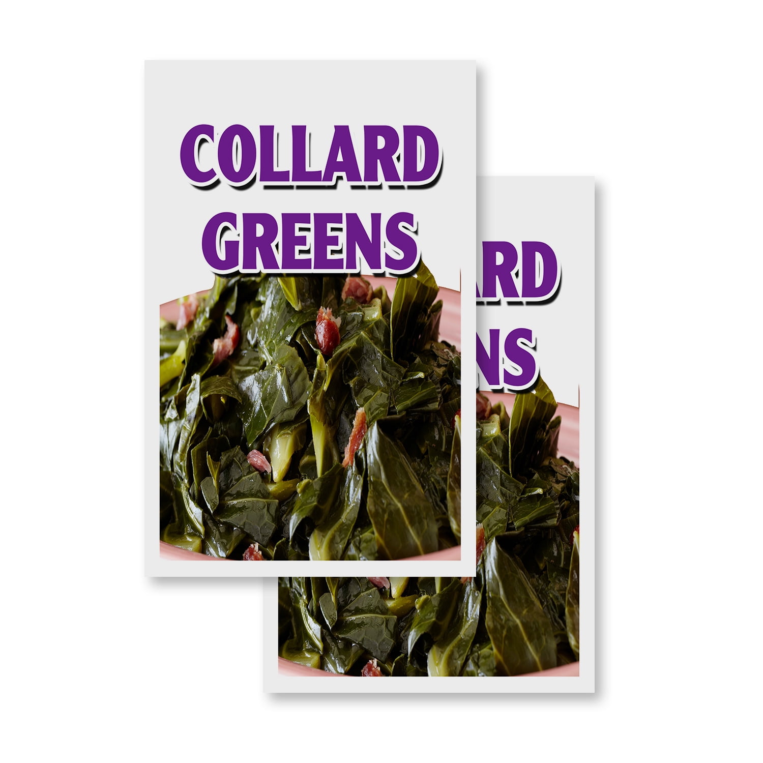 Collard Greens (2-PACK) 24" x 36" Vinyl Decals | Sign Insert Peel ...