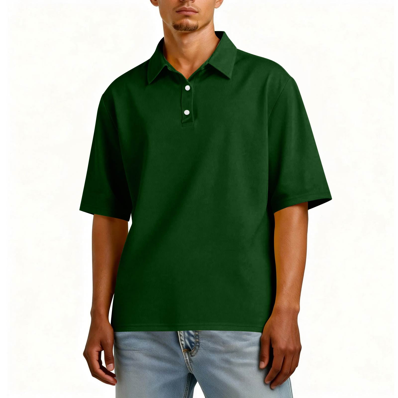 Collared Button-Down Polo Shirt for Men Wrinkle Free Lightweight ...