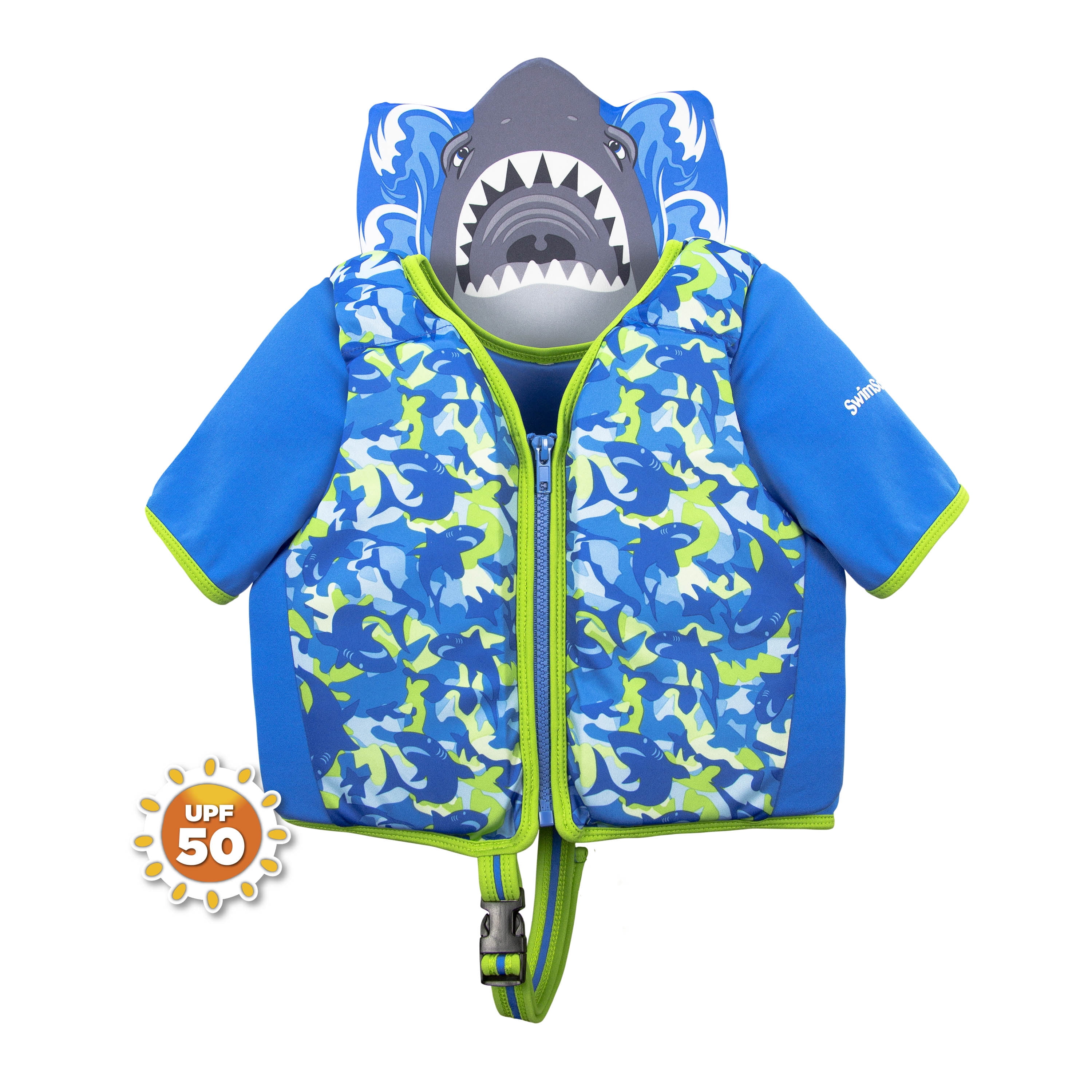 Collared Swim Training Vest - Shark Camo, Med/Lg - Walmart.com