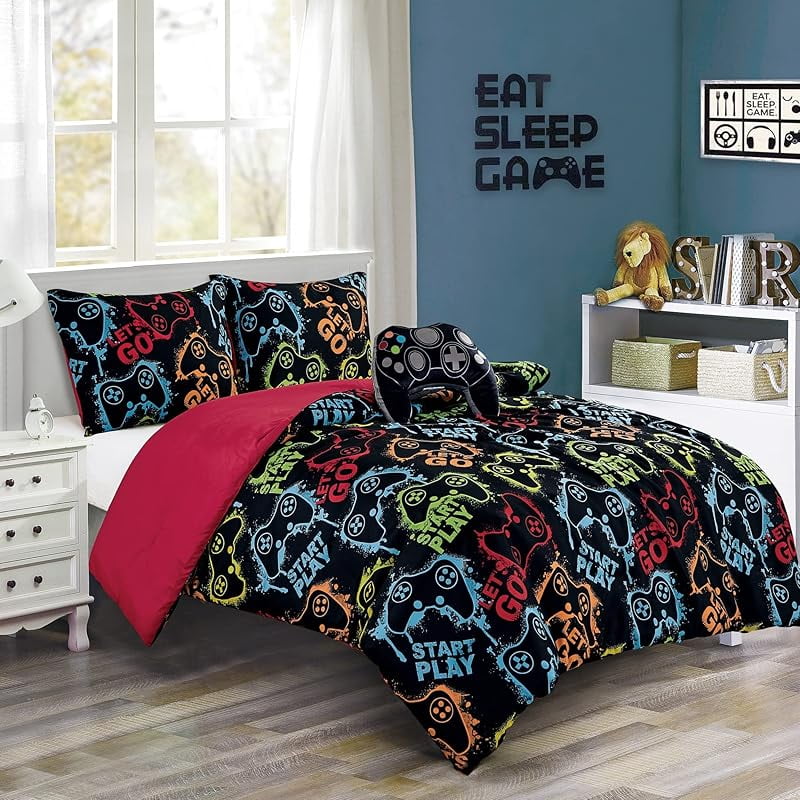 Collec-tion 3-piece-cartoon-n cats bed-Ding set twin size-Blu-e pink ...