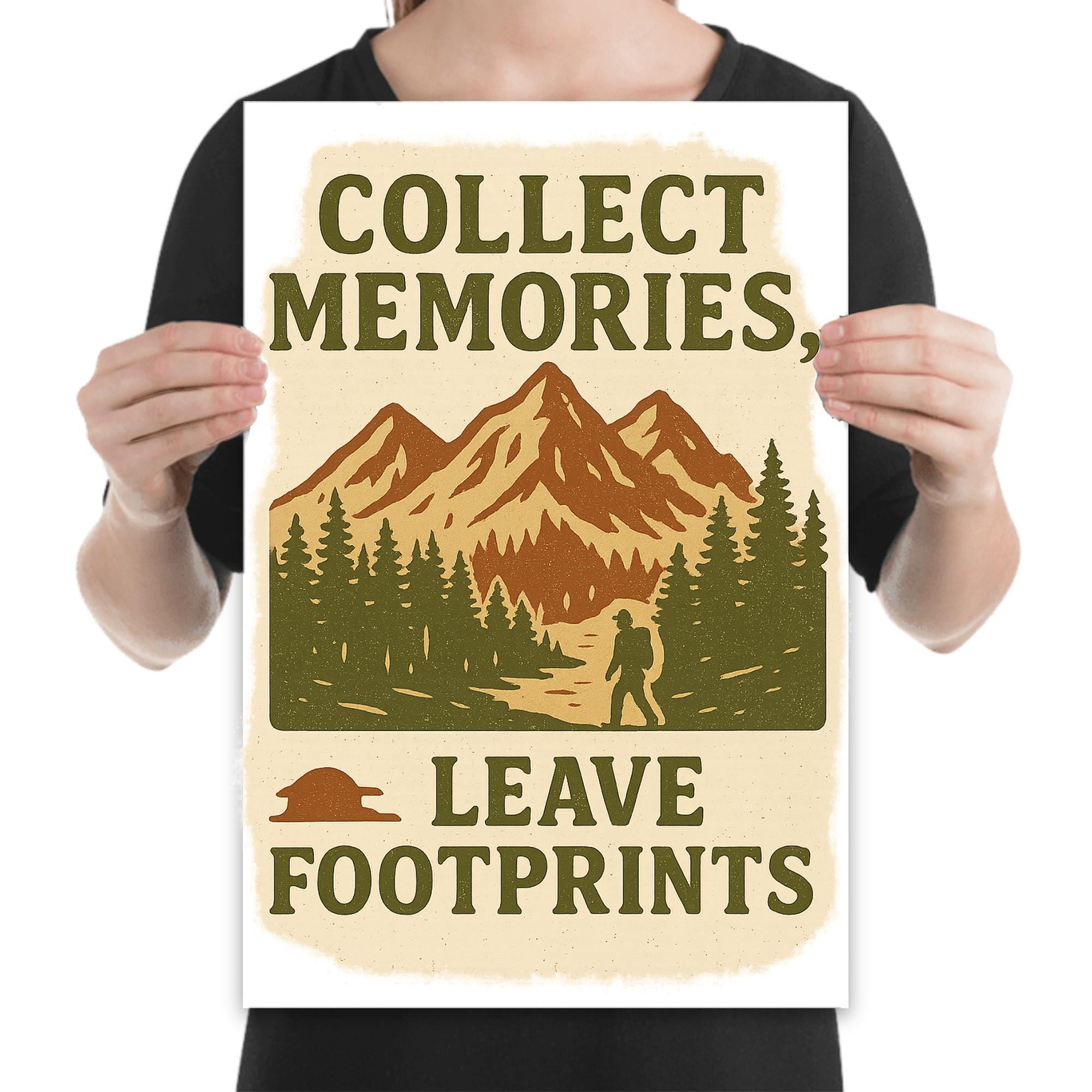 Collect memories, 13 by 19 poster, vintage travel artwork for hiking ...