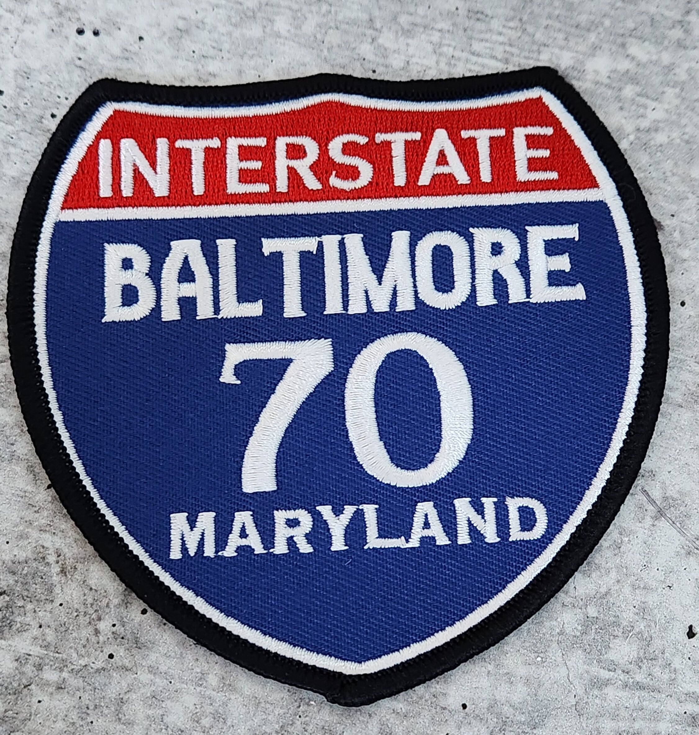 Collectable 1-pc, "BALTIMORE, 4" Interstate 70" Iron-On Embroidered ...