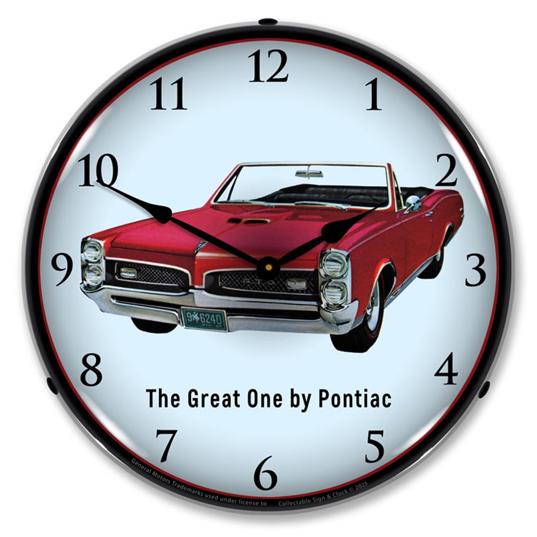 Collectable Sign and Clock 1967 Pontiac GTO Convertible LED Lighted ...