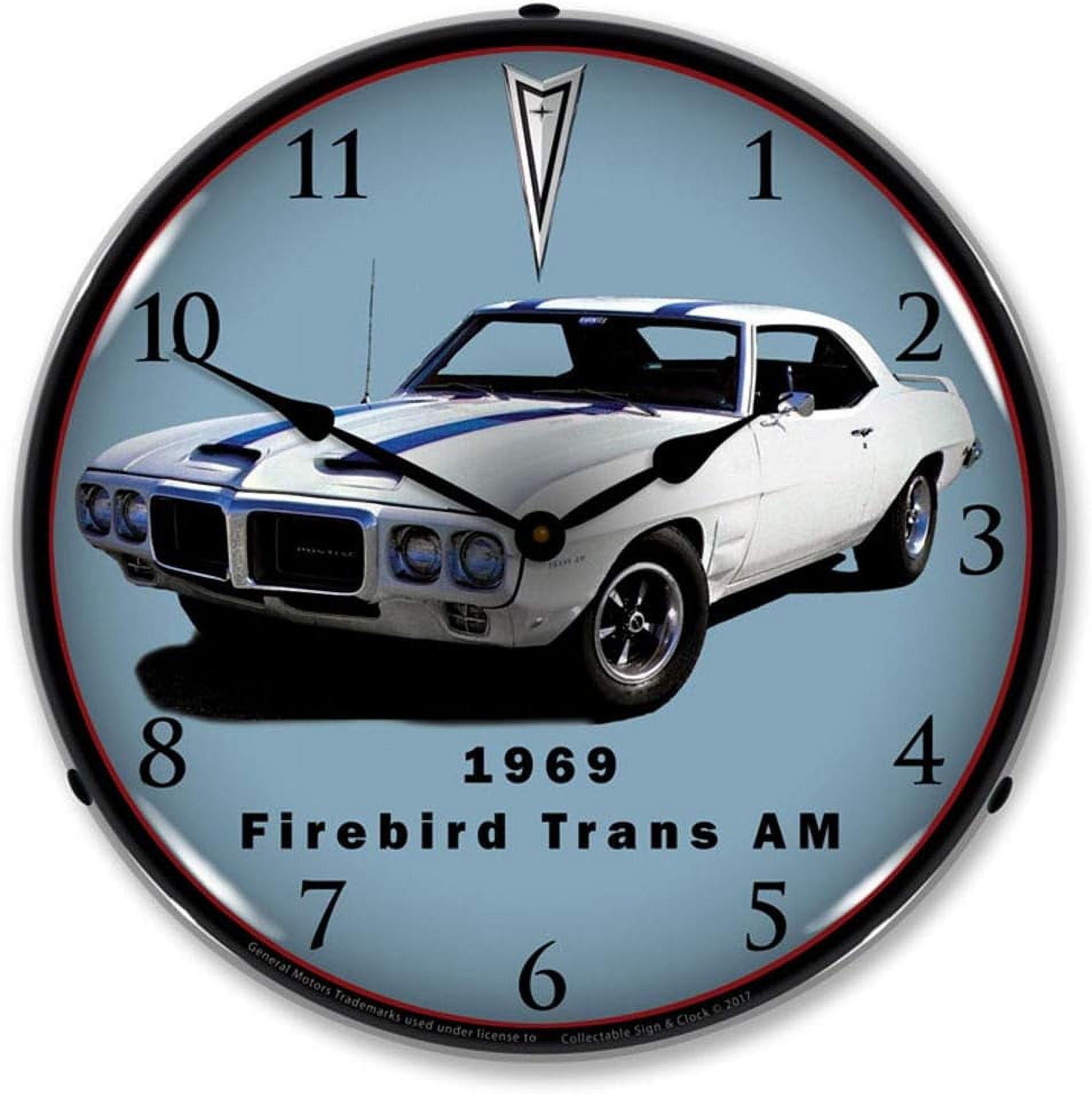 Collectable Sign and Clock 1969 Firebird Trans AM 14" Digital Battery ...
