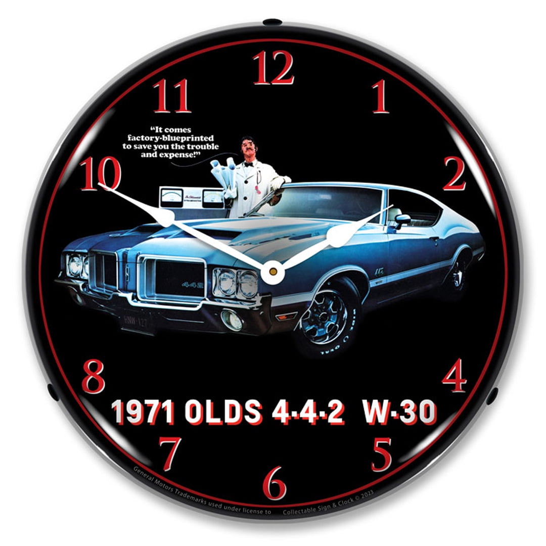 Collectable Sign and Clock 1971 Olds 442 W30 LED Lighted Premium Wall ...