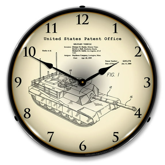 Collectable Sign and Clock 1995 M1A2 Abrams Main Battle Tank Patent LED ...