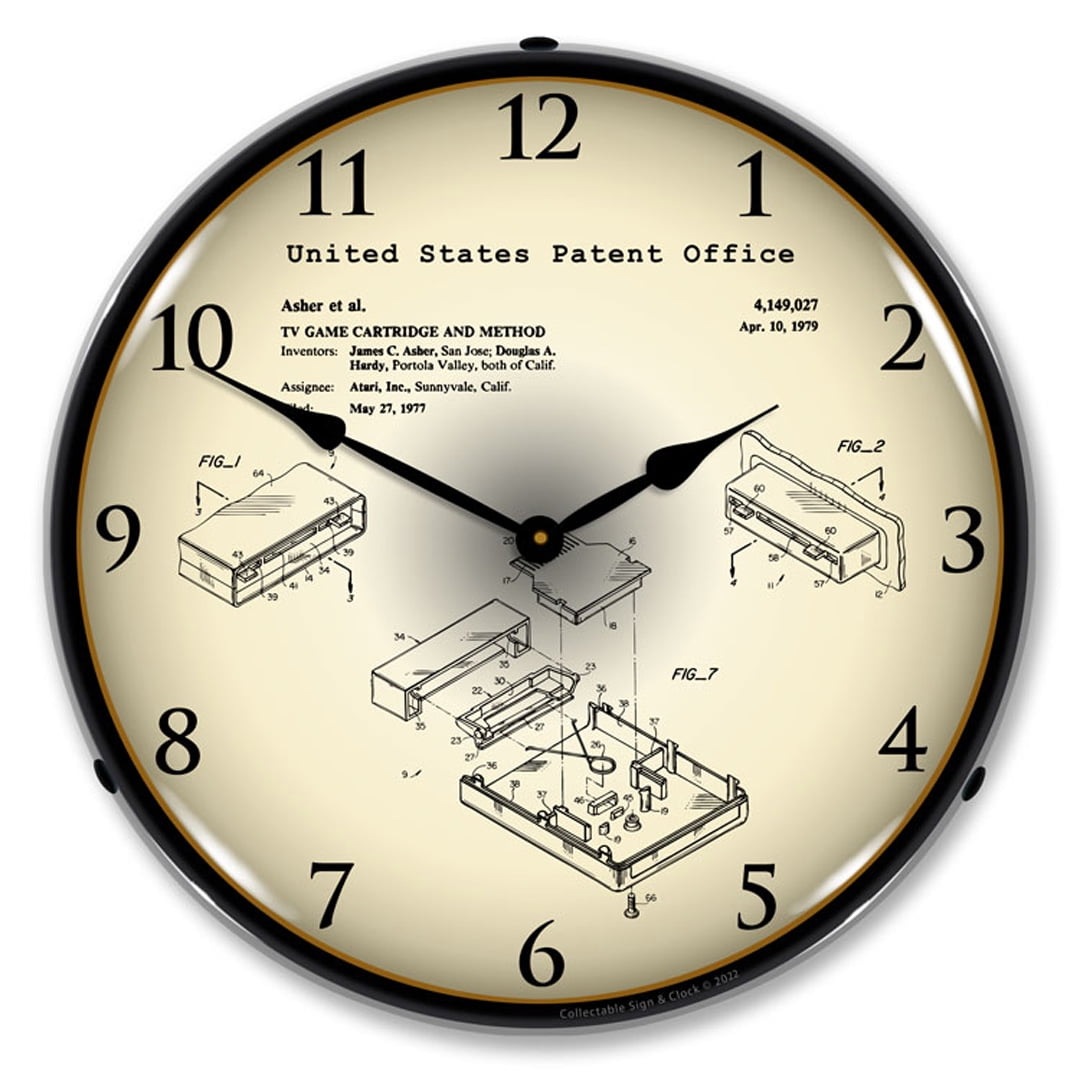 Collectable Sign and Clock Atari TV Game Cartridge1977 Patent LED ...