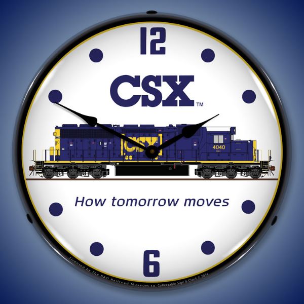 Collectable Sign and Clock CSX Railroad LED Lighted Premium Wall Clock ...