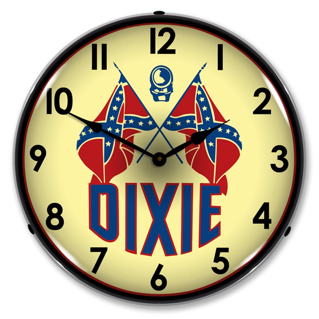 Collectable Sign and Clock Dixie Gas LED Lighted Premium Wall Clock ...