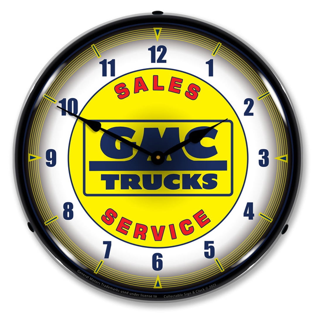 Collectable Sign and Clock GMC Trucks Sales Service LED Lighted Premium ...