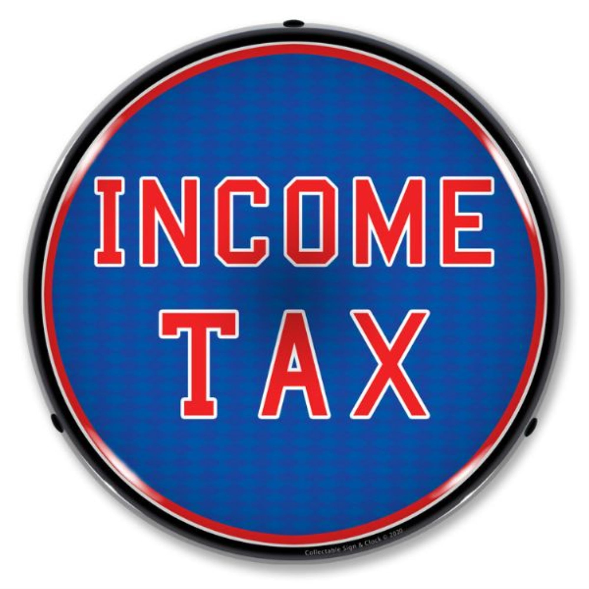 Collectable Sign and Clock Income Tax LED Lighted Premium Sign ...