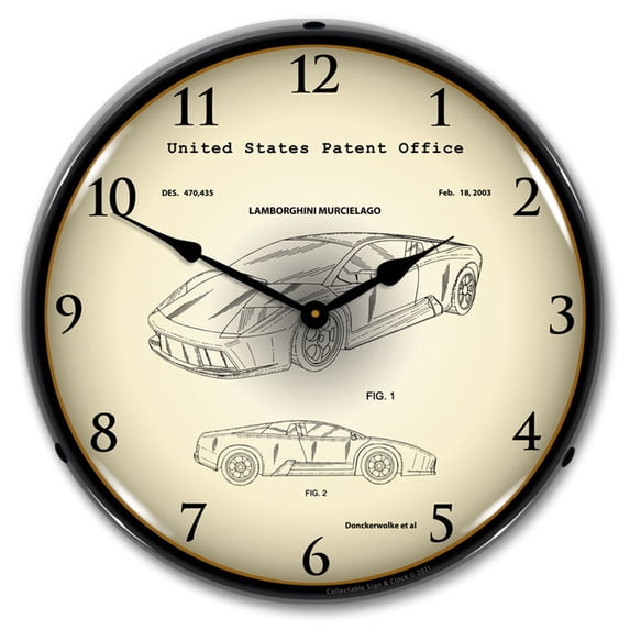 Collectable Sign and Clock Lamborghini Murcielago 2003 Patent LED ...