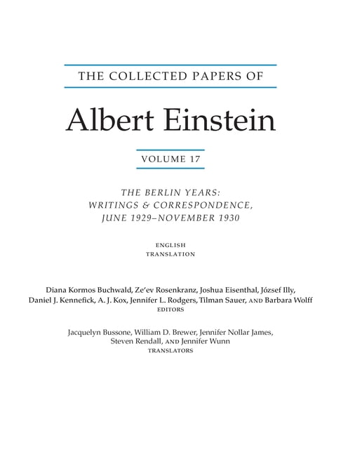 Collected Papers of Albert Einstein The Collected Papers of Albert ...