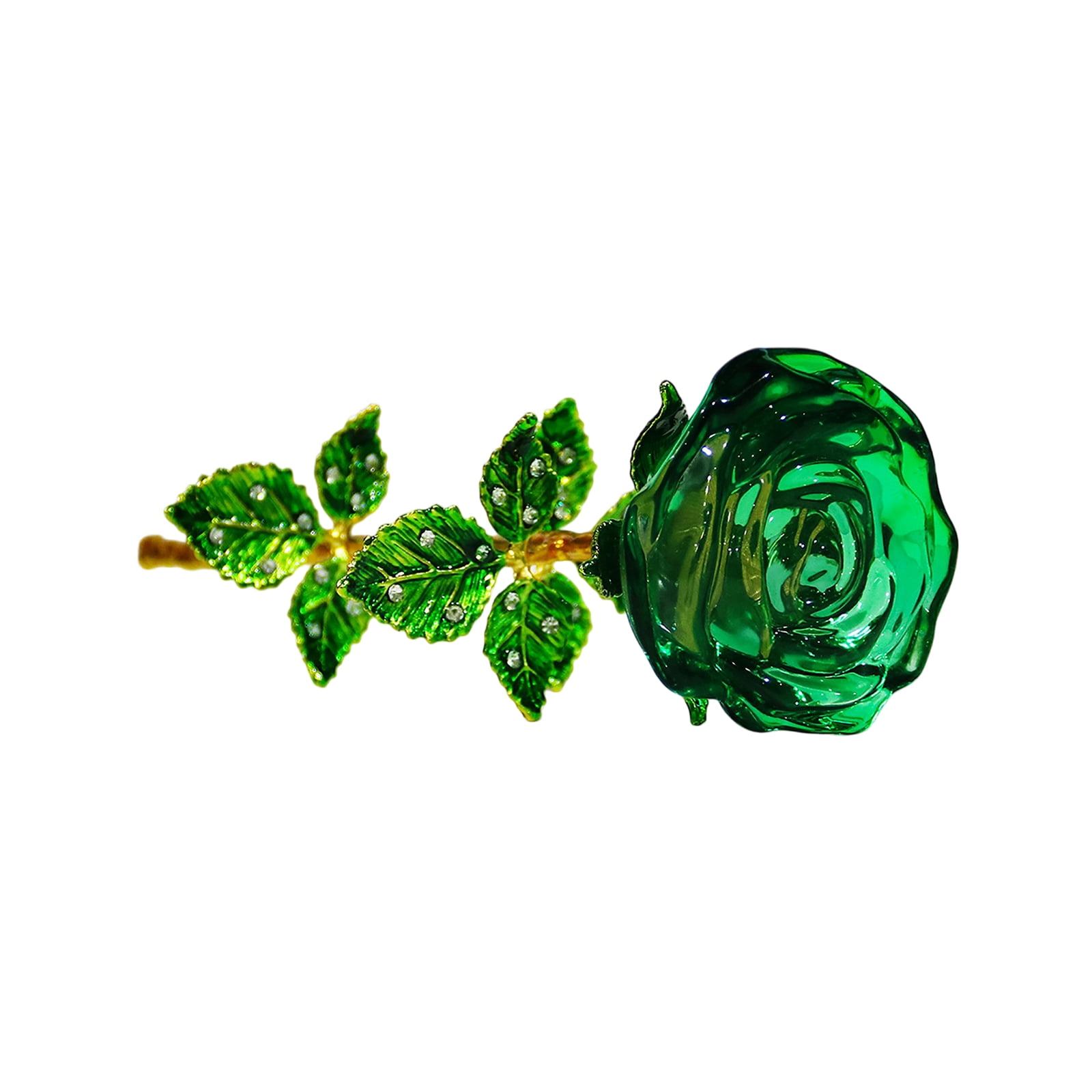 Collectible Crystal Rose Flower Figurine - Sparkling Glass Floral ...