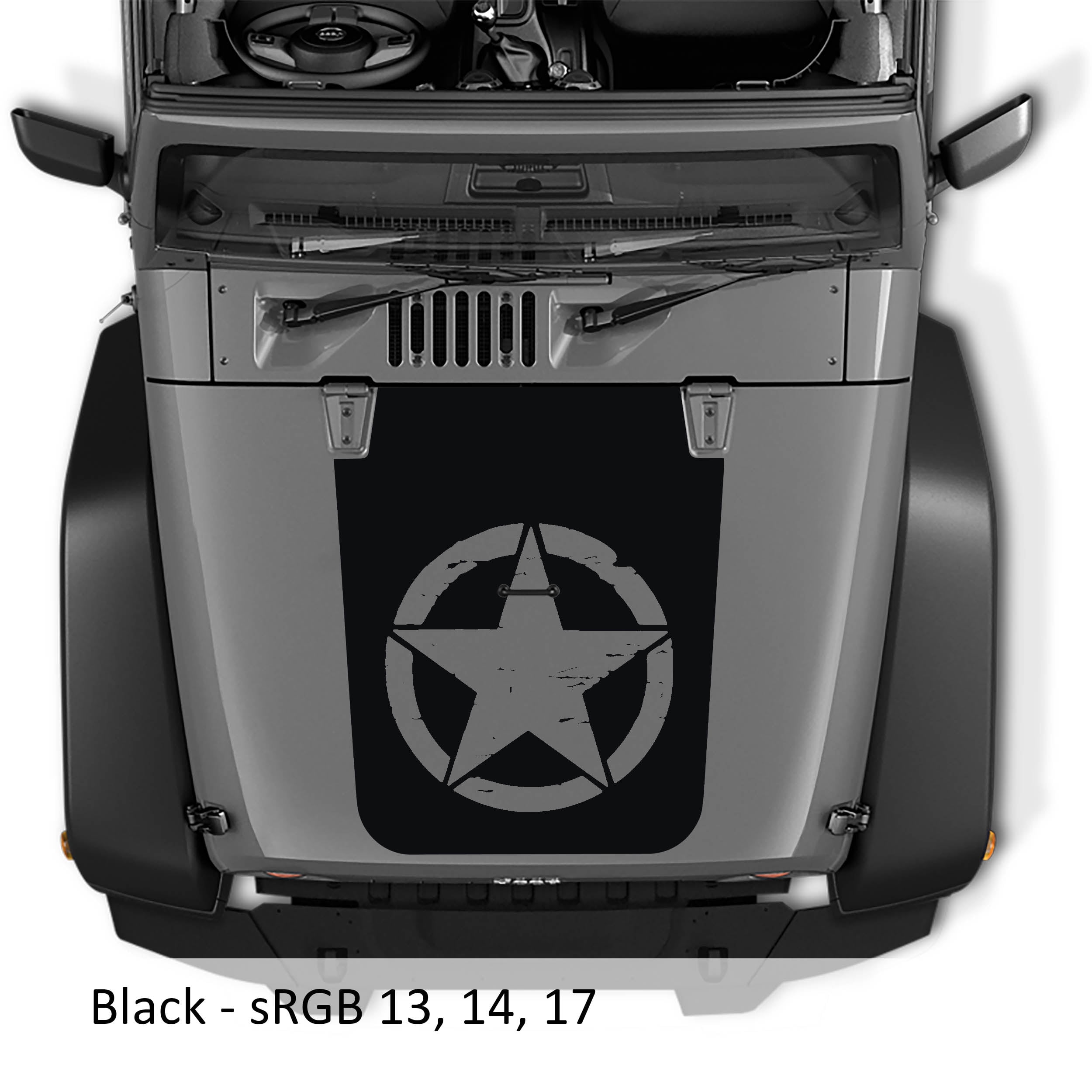 Collectible Decals Alpha Romeo Military Star Blackout Hood Vinyl Decal ...