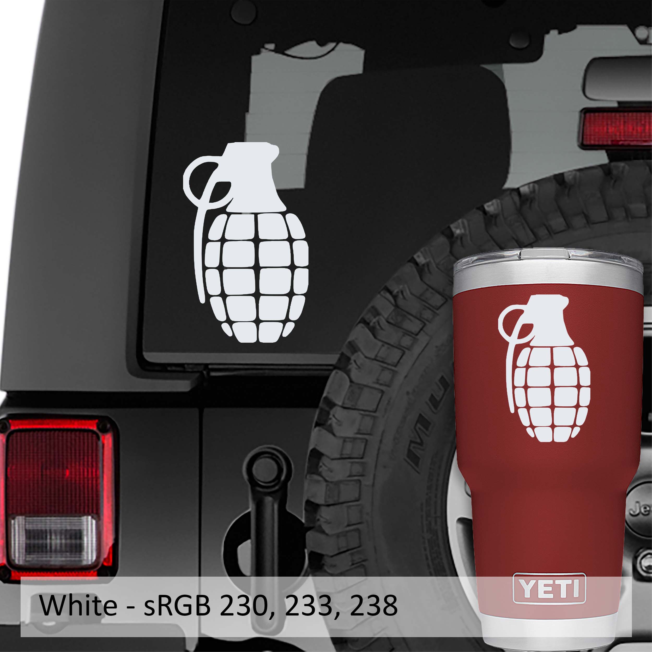 Collectible Decals Hand Grenade Vinyl Decal - Walmart.com