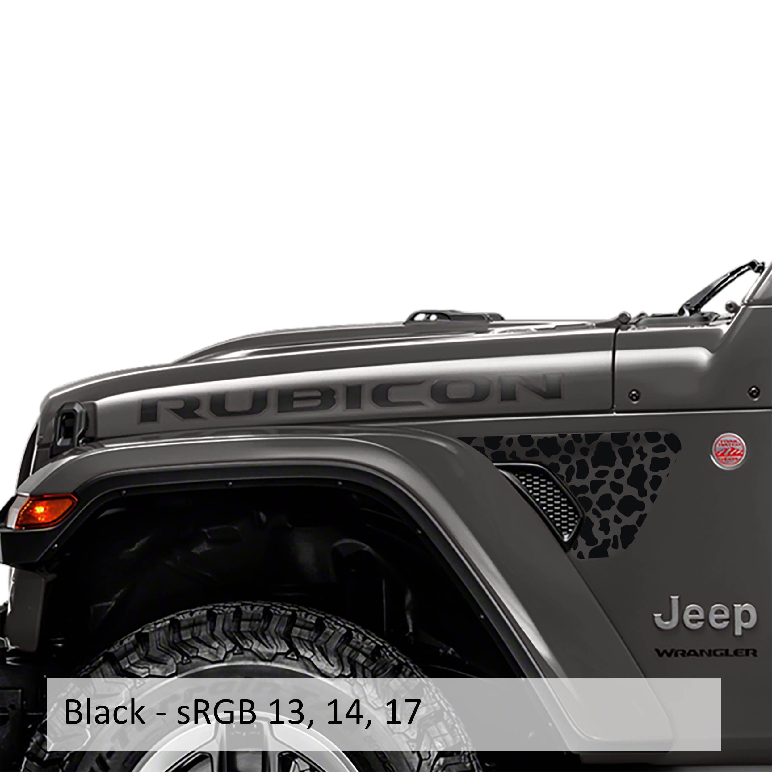 Collectible Decals JL/JT Fender Vent Cow Print Blackout Decal Pair ...