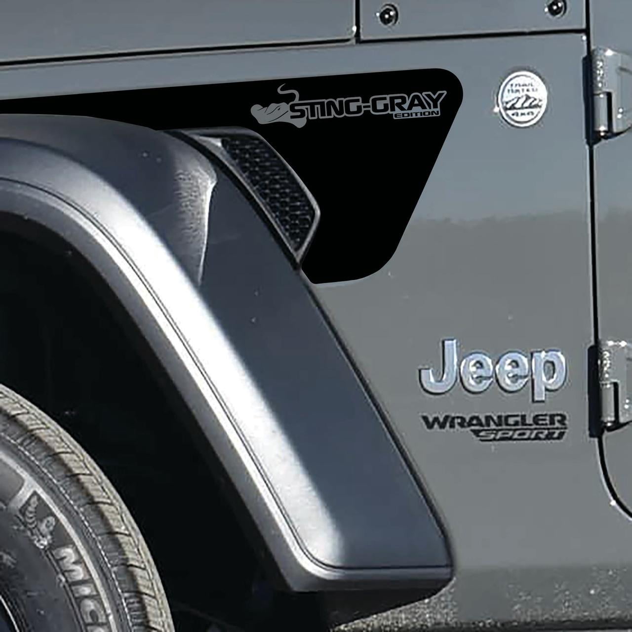 Collectible Decals JL/JT Fender Vent Sting-Gray Edition Blackout Decal ...