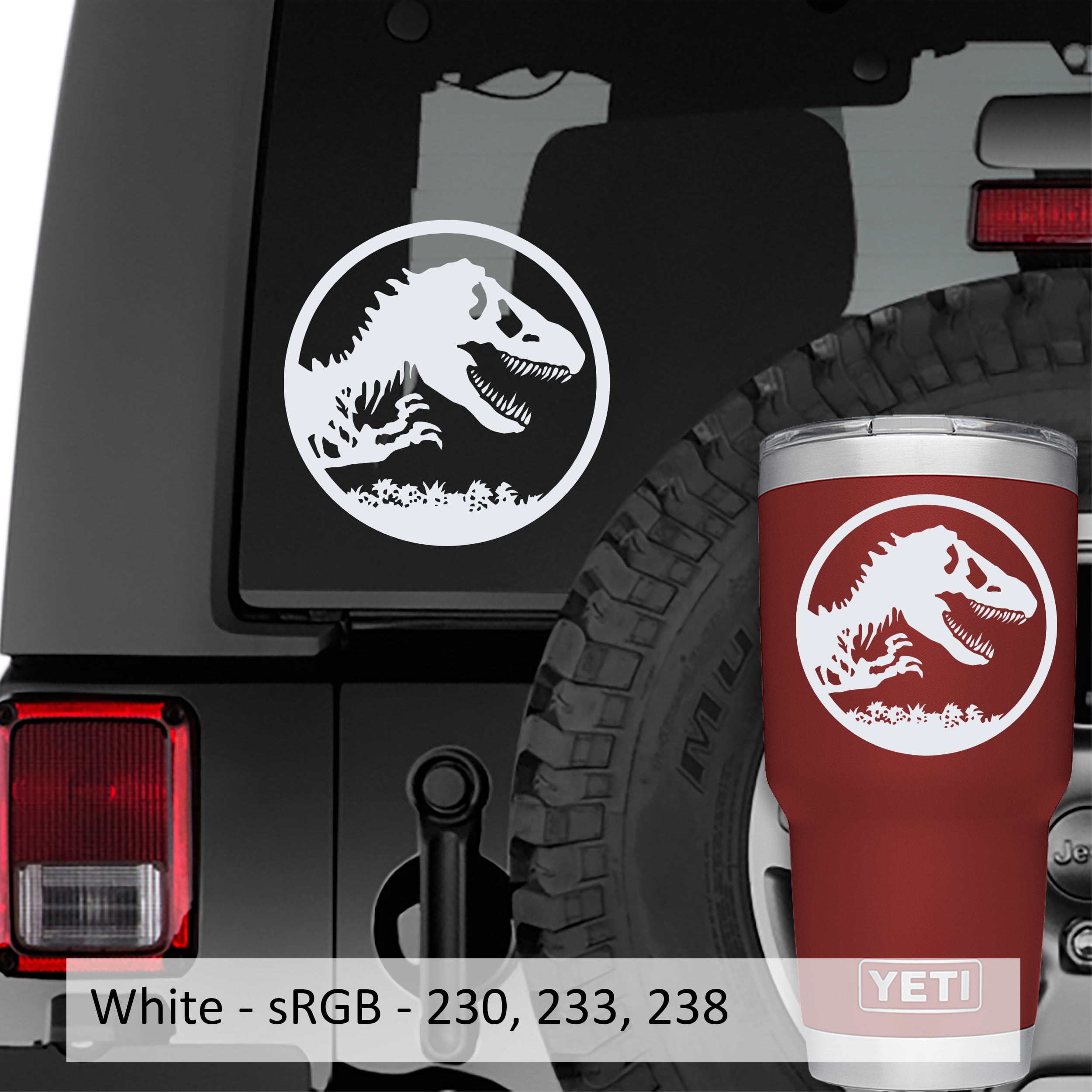 Collectible Decals Jurassic T-Rex Fossil Dinosaur Logo Vinyl Decal ...
