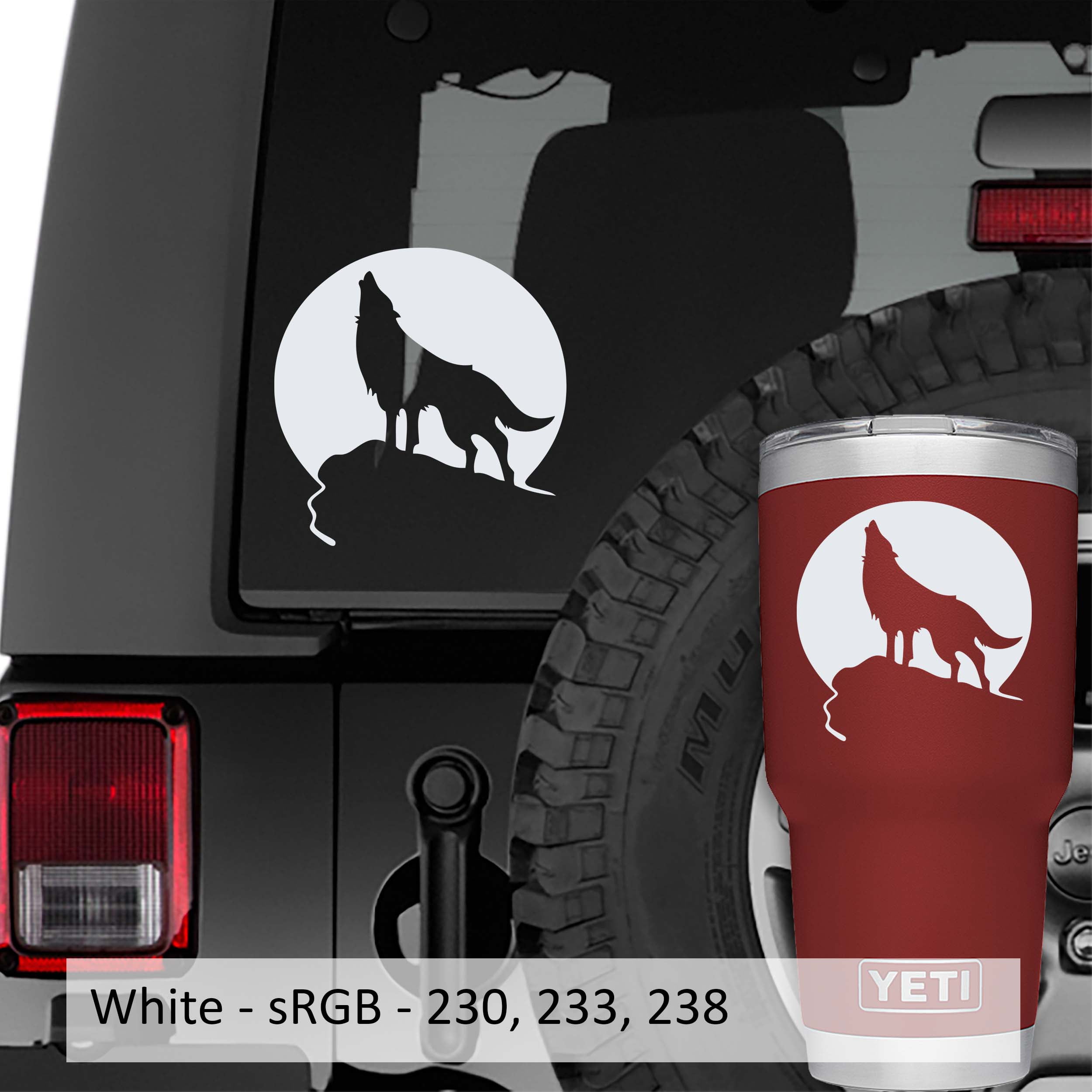 Collectible Decals Wolf Howling Against Moon Vinyl Decal - Walmart.com