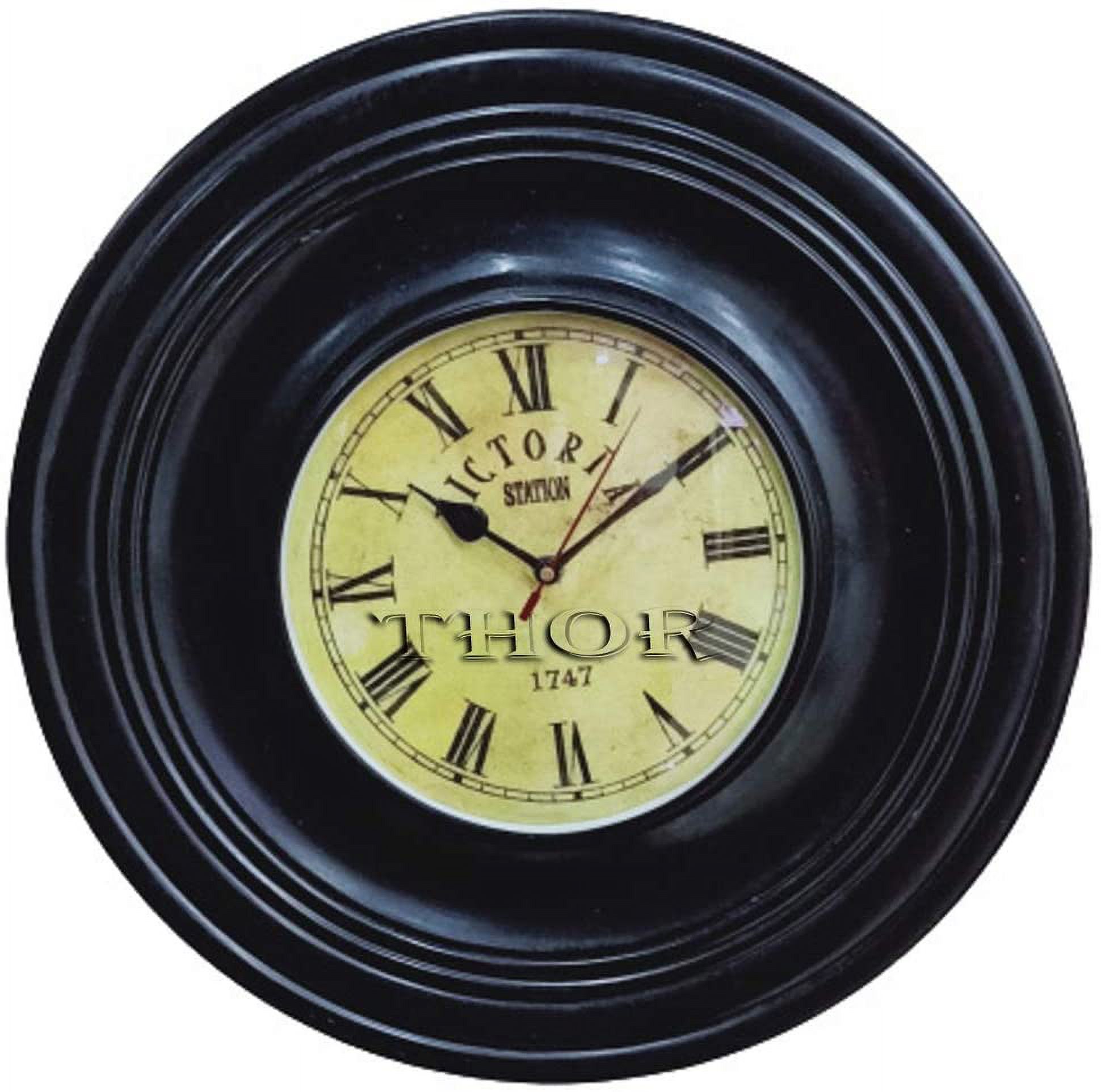 Collectible Designer Black Wooden Victoria Clock Nautical Vintage Style ...