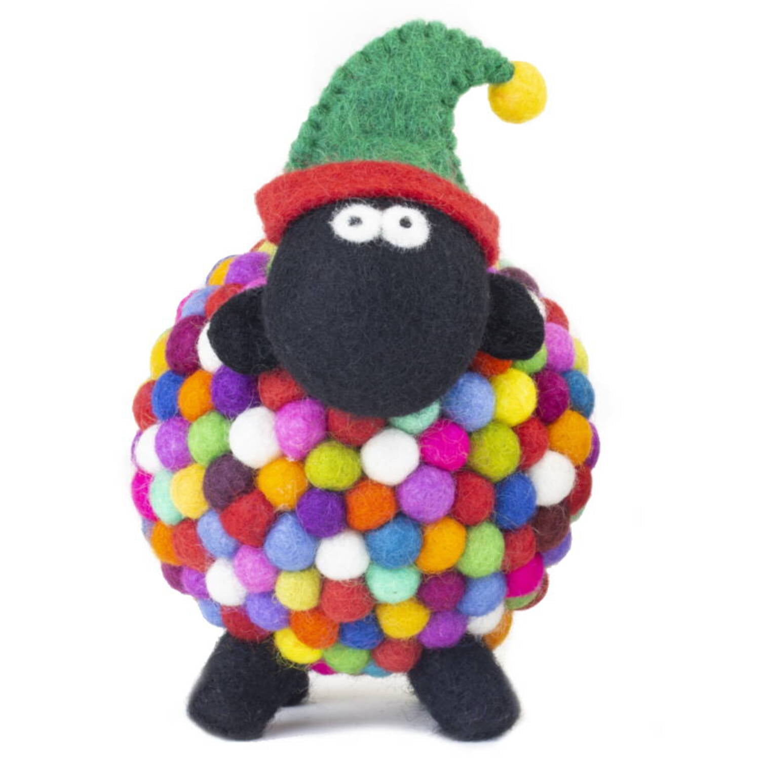 Collectible Felt Sheep- Multicolour with Elf Hat (Large) - Walmart.com