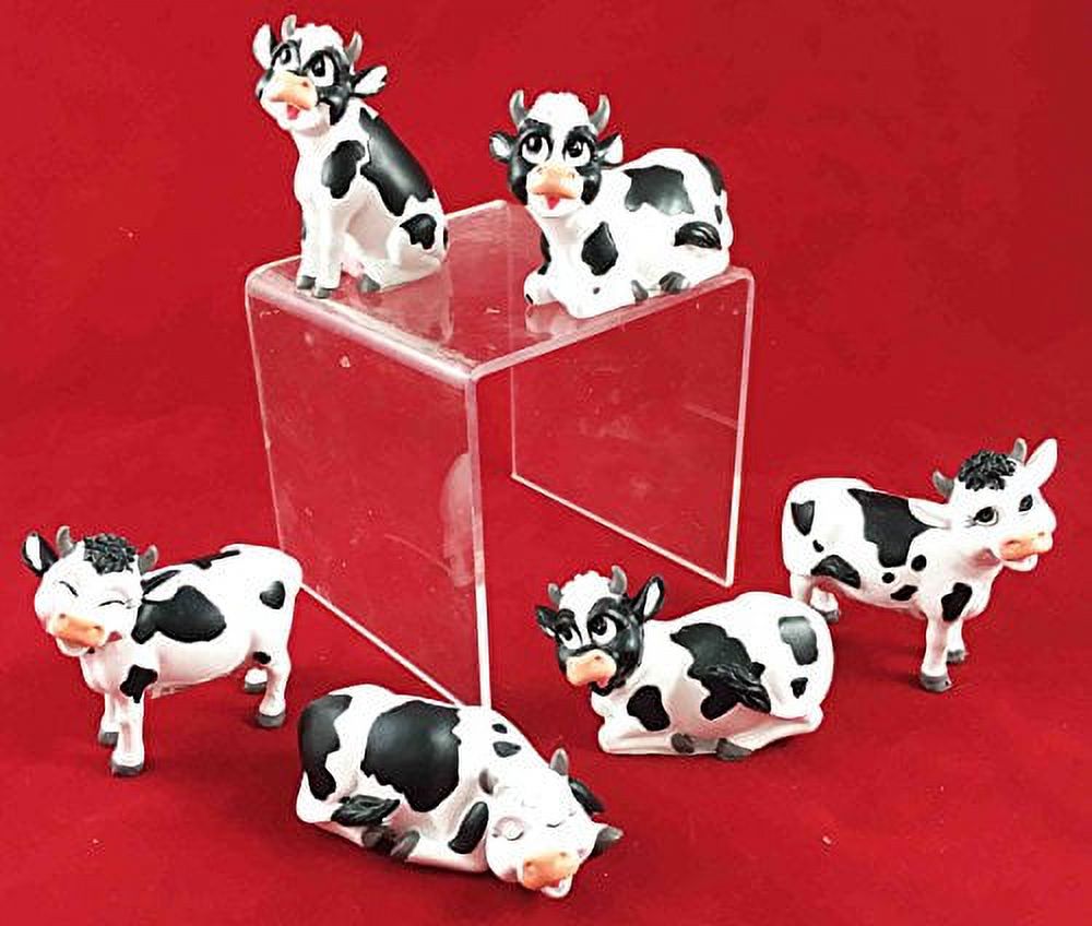 Collectible Set of 6 Farm Cute Bovine Cows Figurines Cattle Cow Animal ...