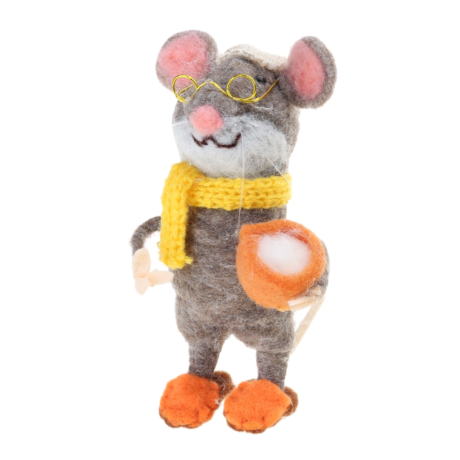 Collectible Small Needle Felt Miniature Dolls Wool Felted Mice Figurine ...