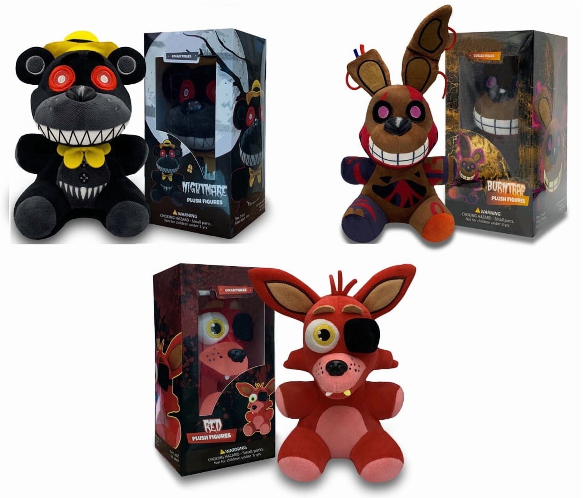 Collectible Stuffed Combo 3 Character Nightmare Plush + Foxy Red Plush ...
