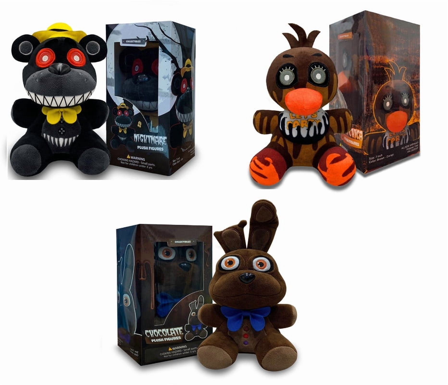 Collectible Stuffed Combo 3 Character Nightmare Plush + Phantom Chica ...