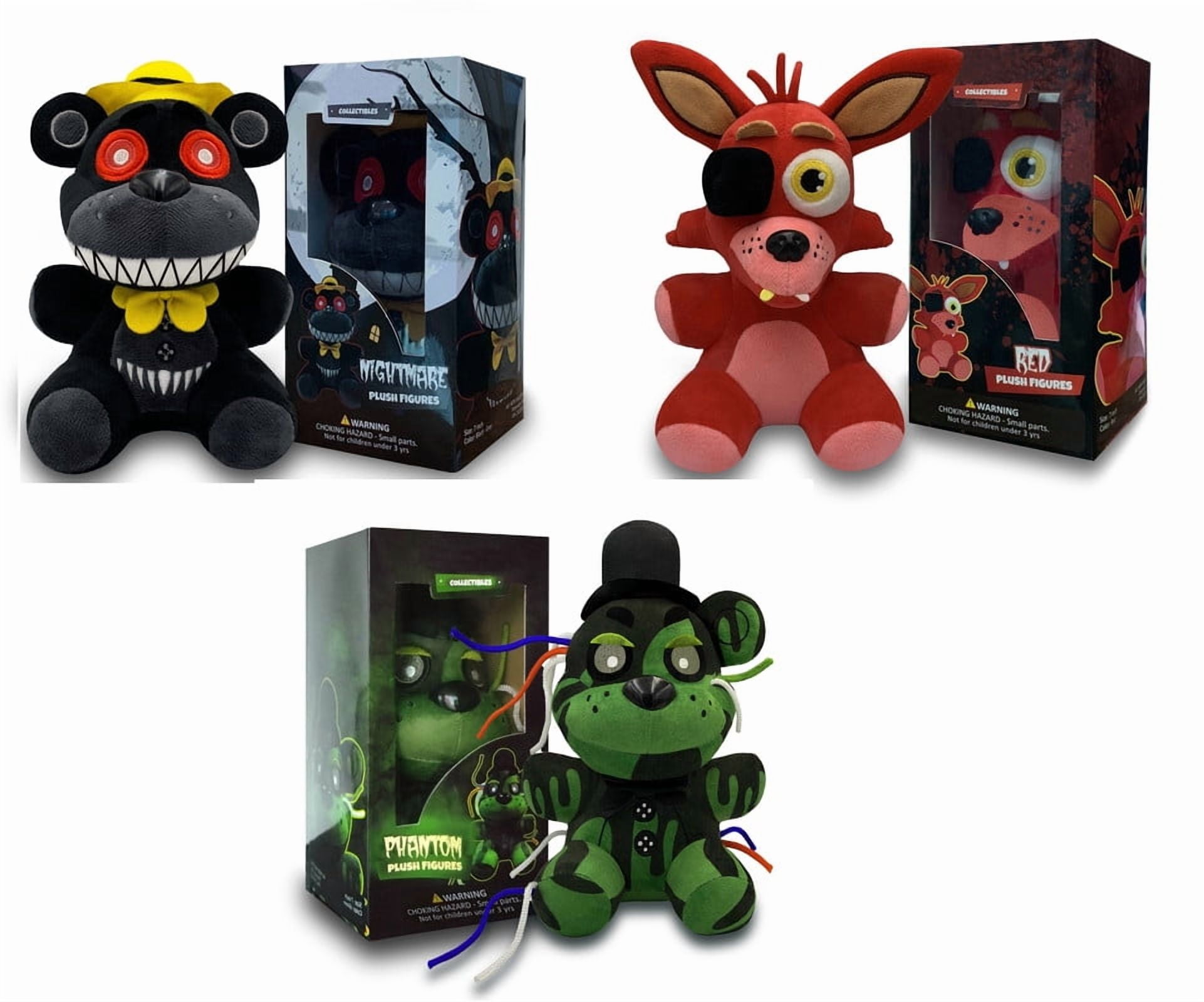 Collectible Stuffed Combo 3 Character Nightmare Plush + Phantom Freddy ...