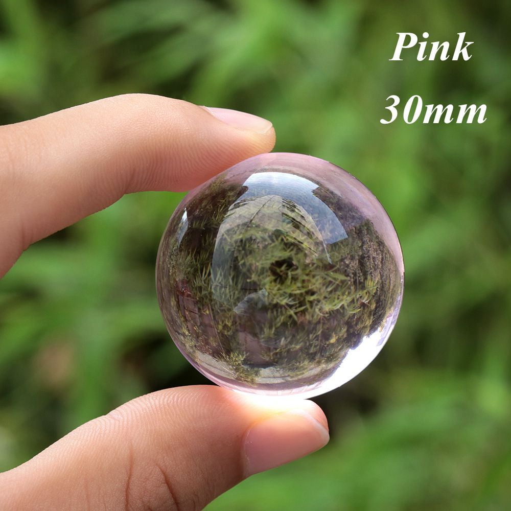 Collectibles Sphere Clear/Pink/Purple Crystal Ball Glass Quartz Stone ...
