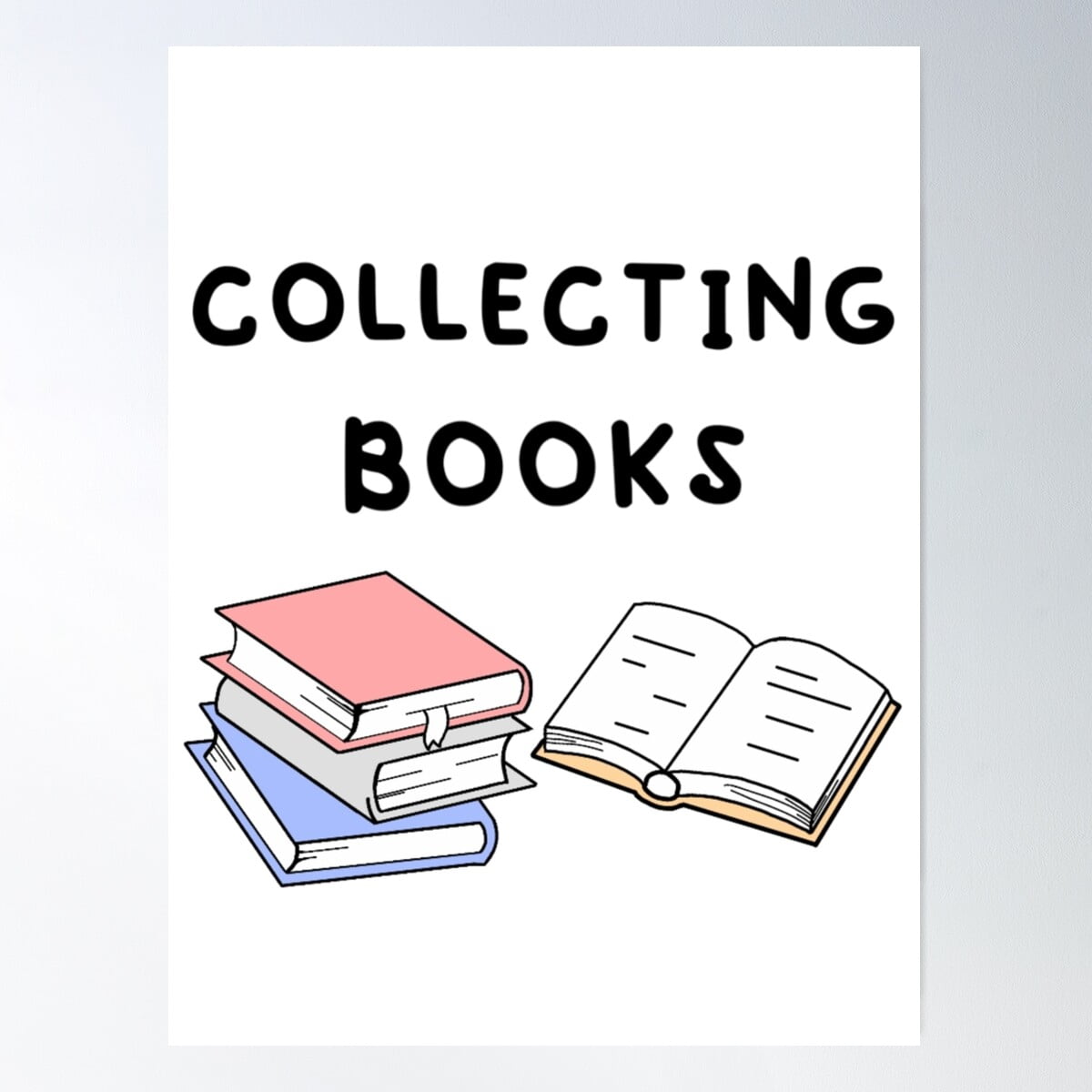 Collecting Books Poster Wall Art, Modern Wall Decor For Living Room ...