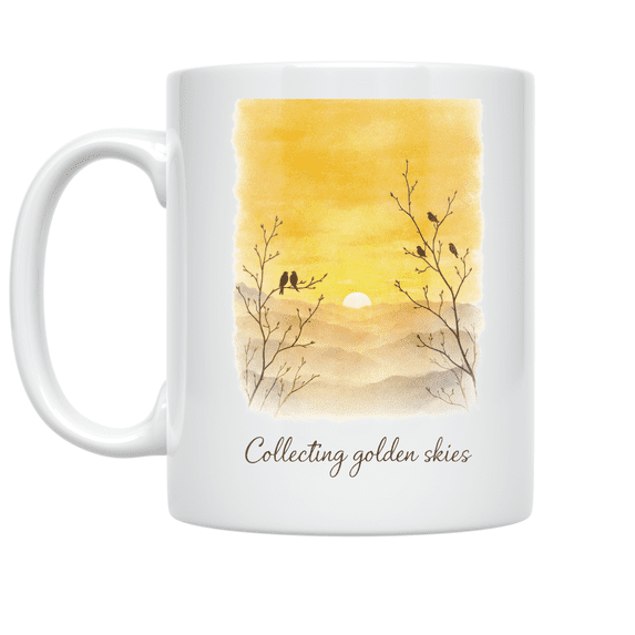 Collecting Golden Skies - Travel Enthusiast - 11 oz Ceramic Coffee Mug ...