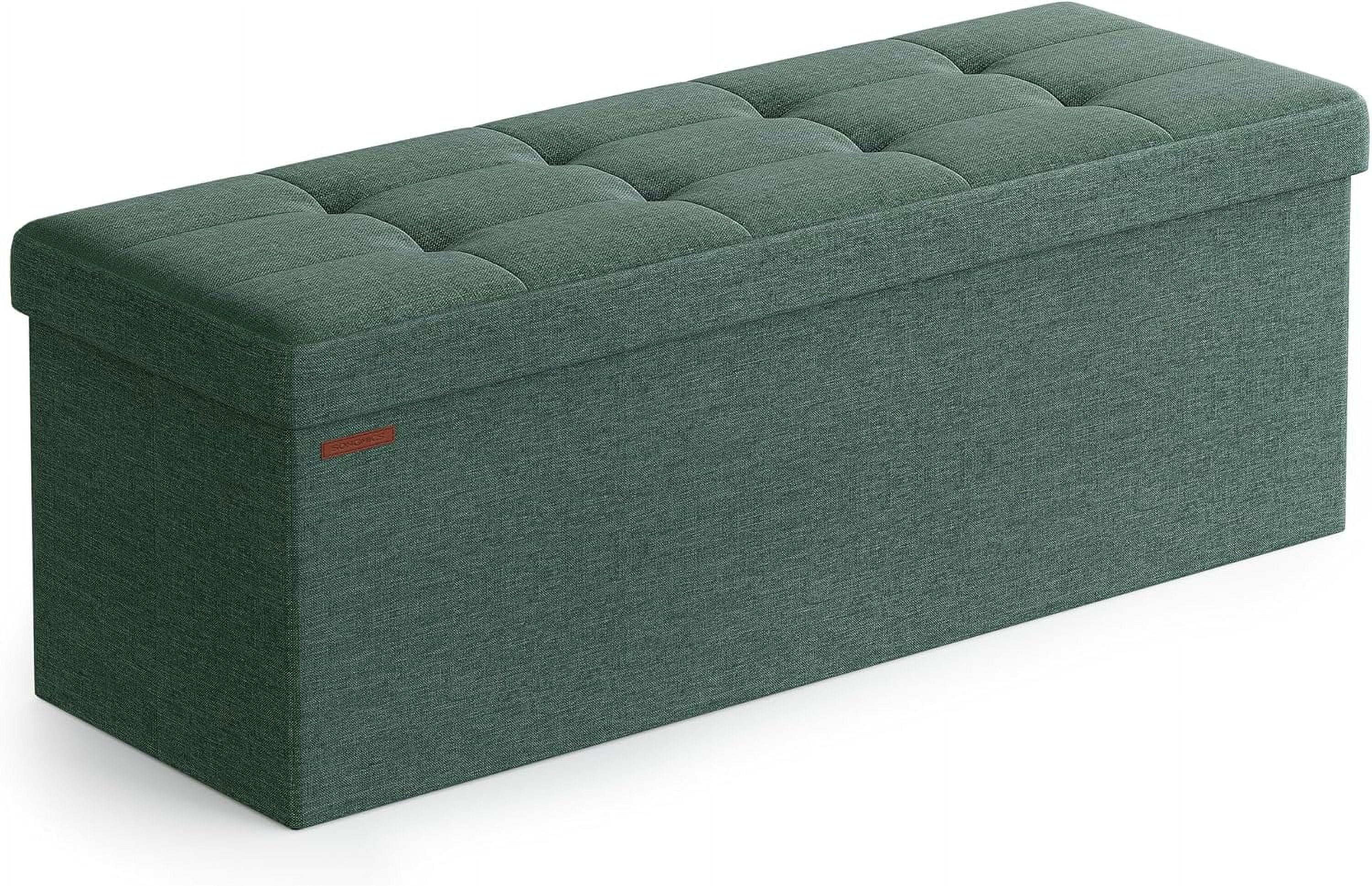 Collection - 43 Inches Folding Storage Ottoman Bench, Ottoman Foot Rest ...
