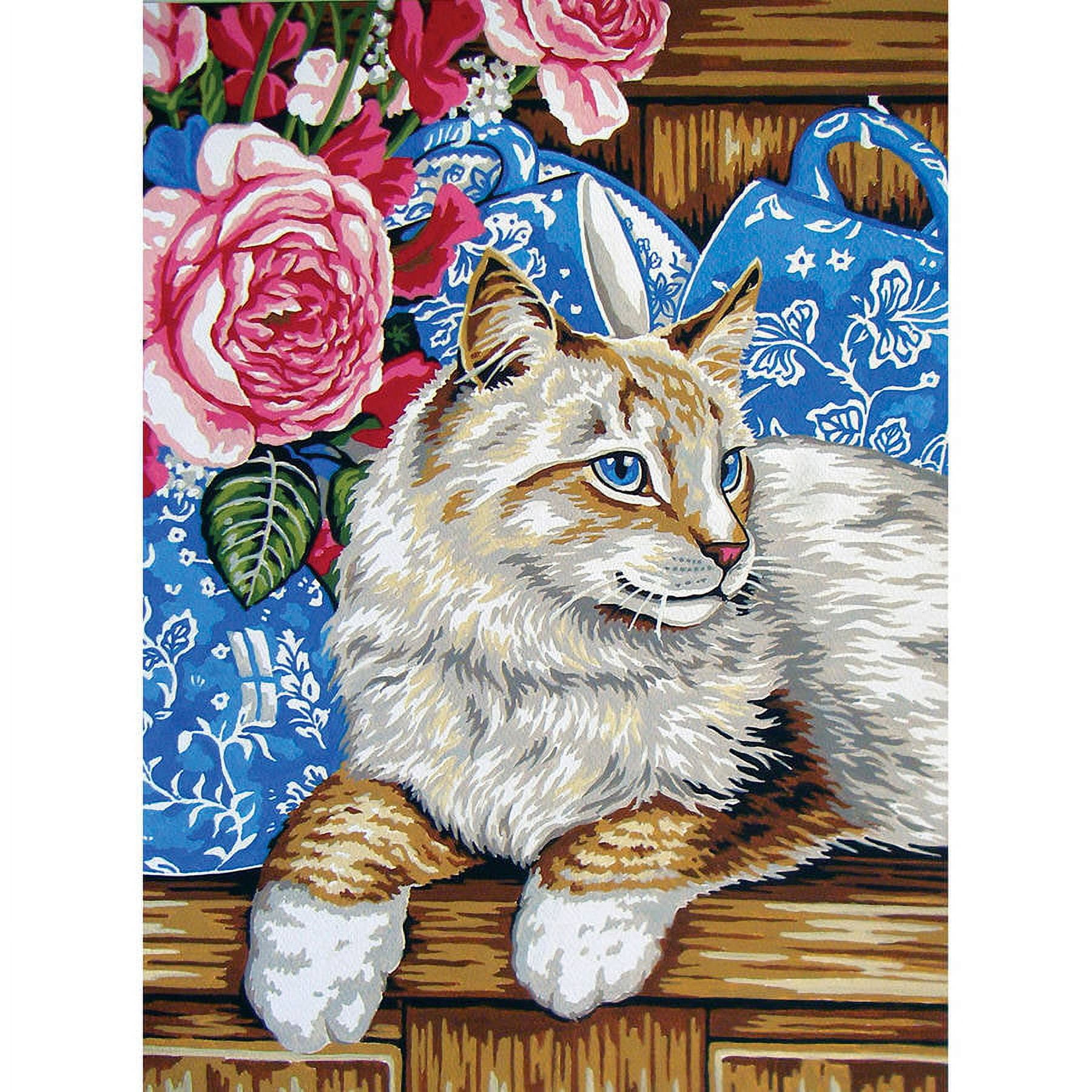 Collection D'Art Needlepoint Printed Tapestry Canvas, 40cm x 50cm, Cat ...