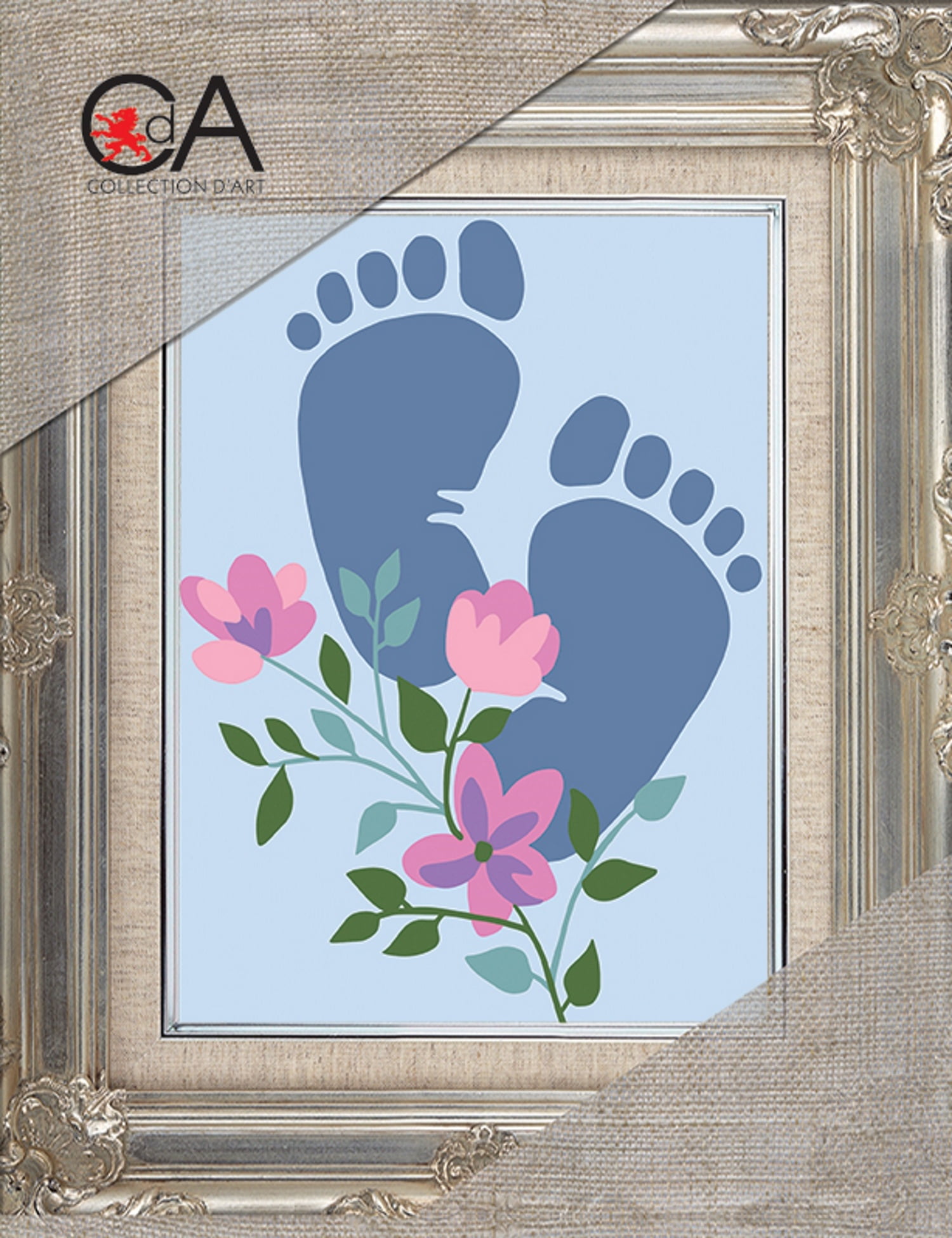 Collection D'Art Needlepoint Tapestry Kit 5.5"X7"-Footprints - Baby Boy ...