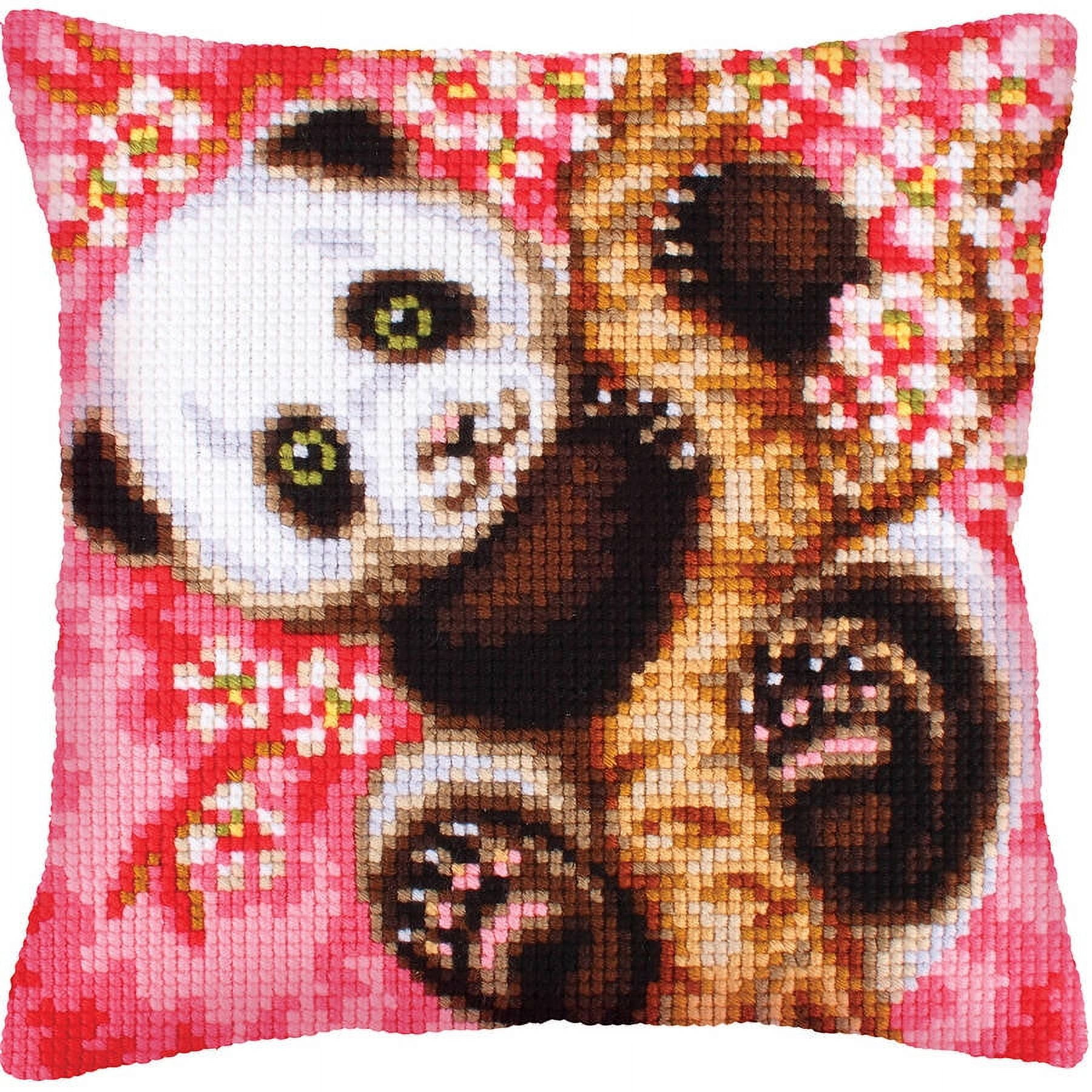 Collection D'Art Stamped Needlepoint Cushion Kit, 40cm x 40cm, Hooray ...