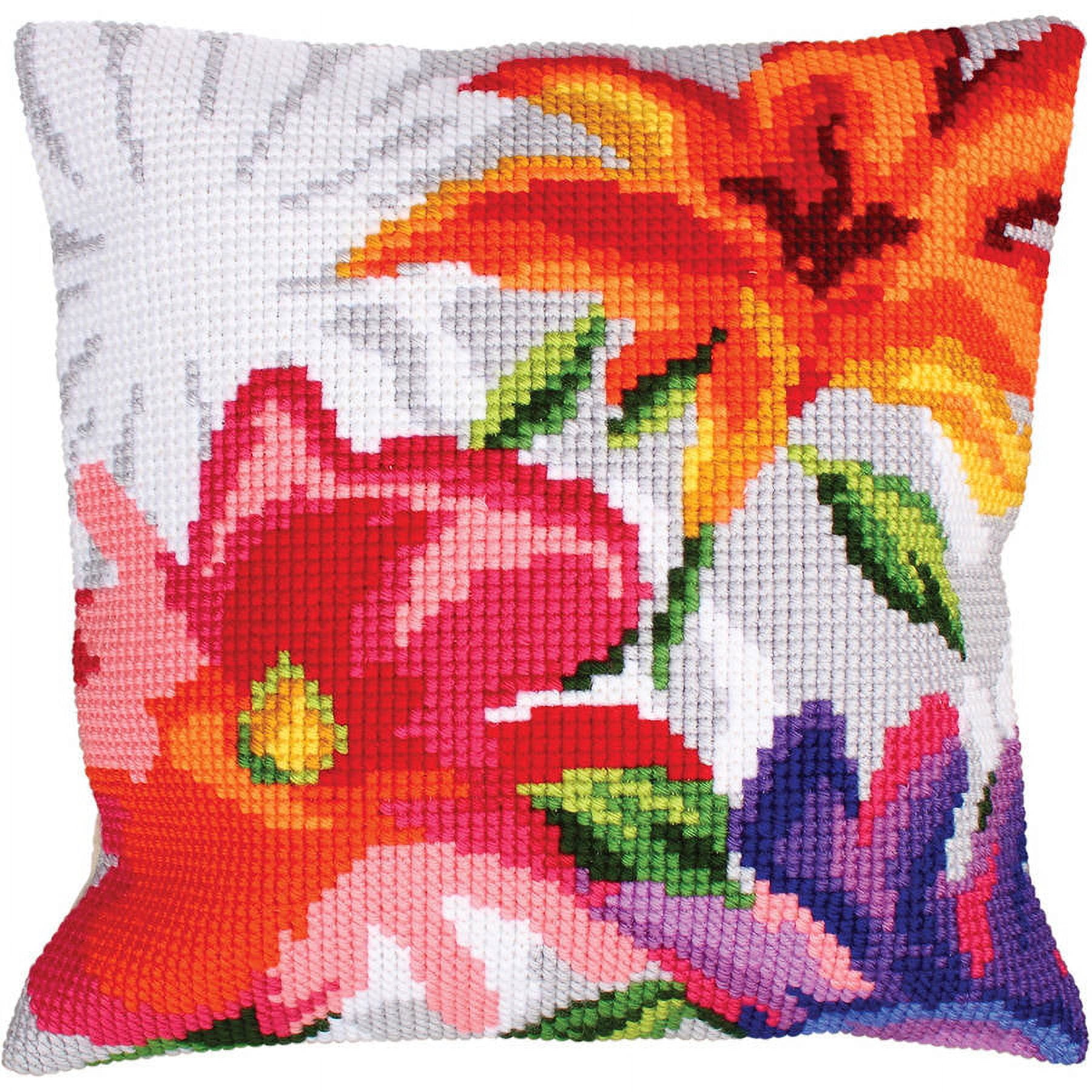 Collection D'Art Stamped Needlepoint Cushion Kit, 40cm x 40cm, Stylish ...