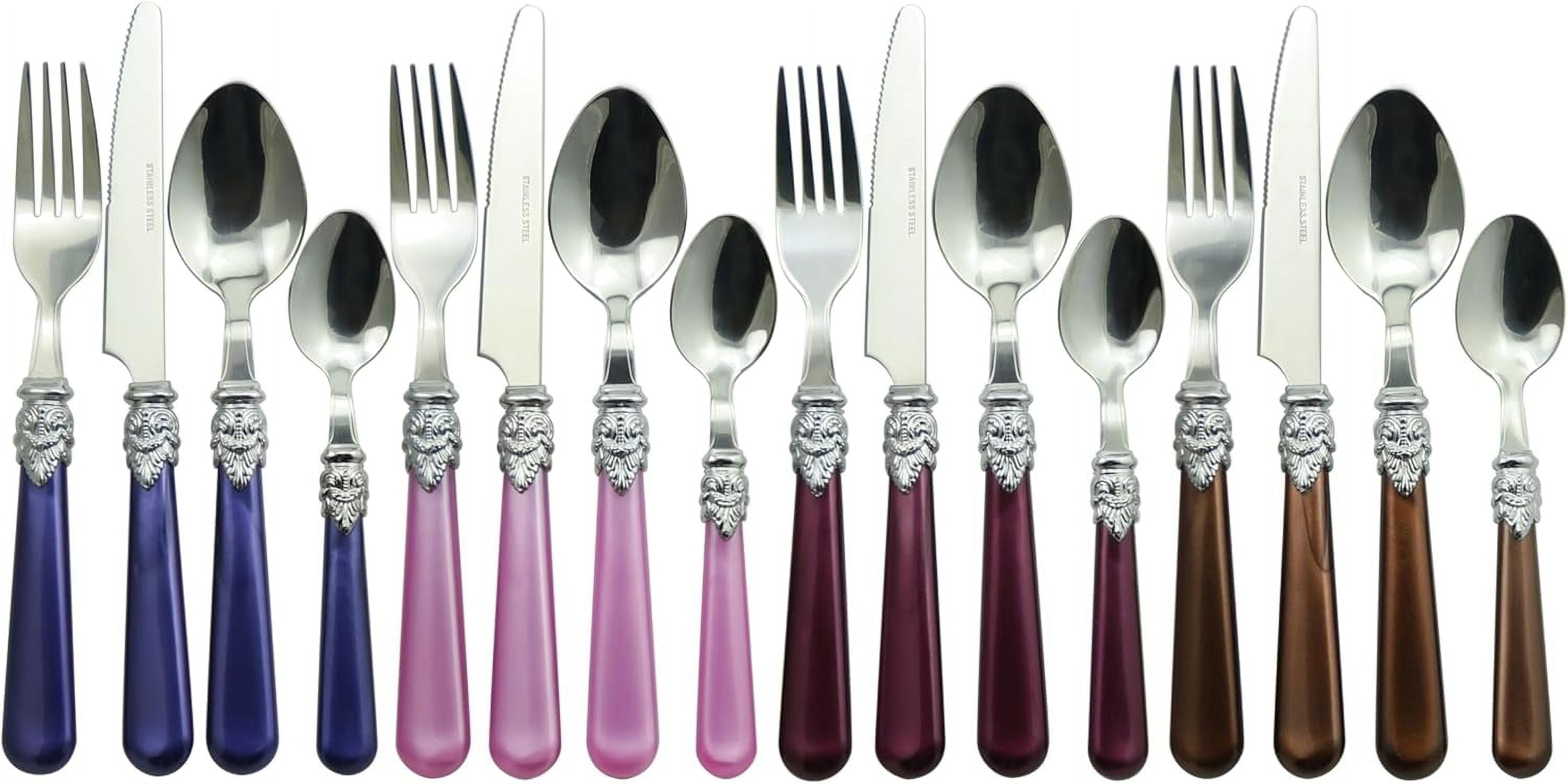 Collection Mix & Match Stainless Steel Cutlery Set with Handles / 16 ...