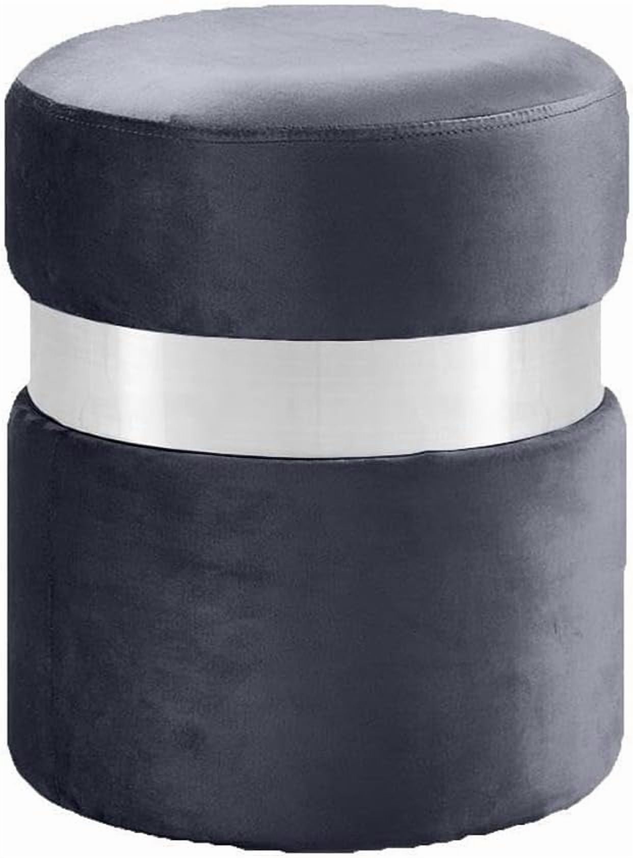 Collection Modern | Contemporary Velvet /Stool with Stainless Band W x ...