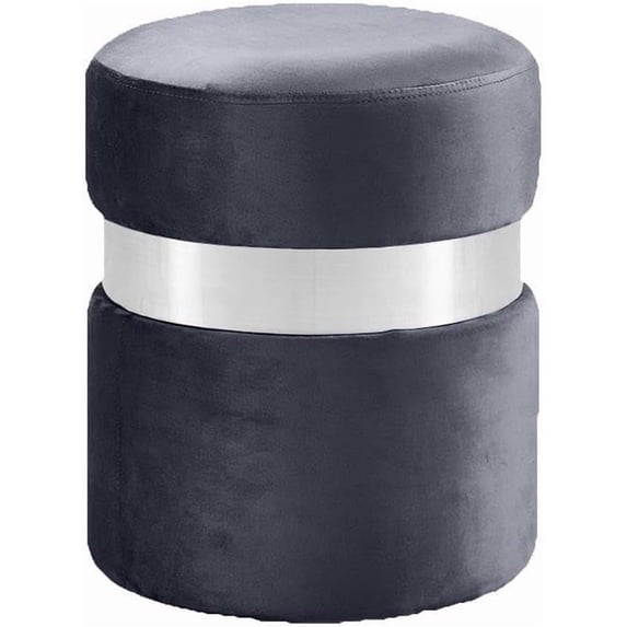 Collection Modern | Contemporary Velvet /Stool with Stainless Band W x ...